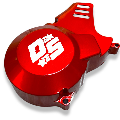 Red DEEP STATE Pit Bike Ignition Cover - Red Circles Motorcycles Limited