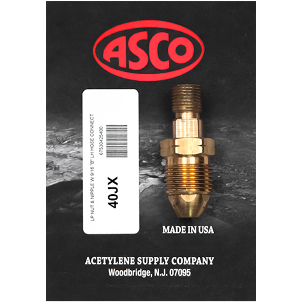 ASCO 40JX Propane Tank to Hose Adapter with Excess Flow