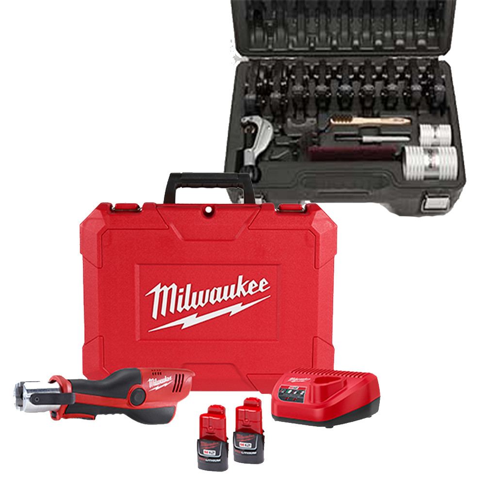 Milwaukee M12 FORCE LOGIC Press Tool Kit with RIDGID 24kN RLS ...
