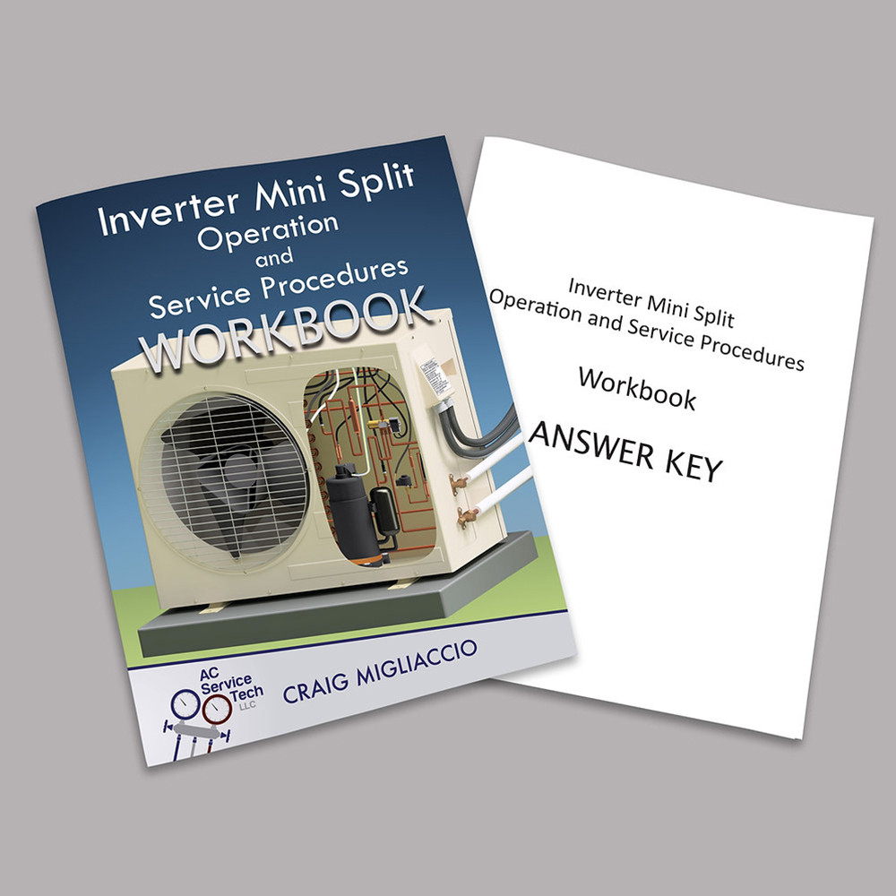 AC Service Tech Inverter Mini Split Operation Book and Workbook Bundle