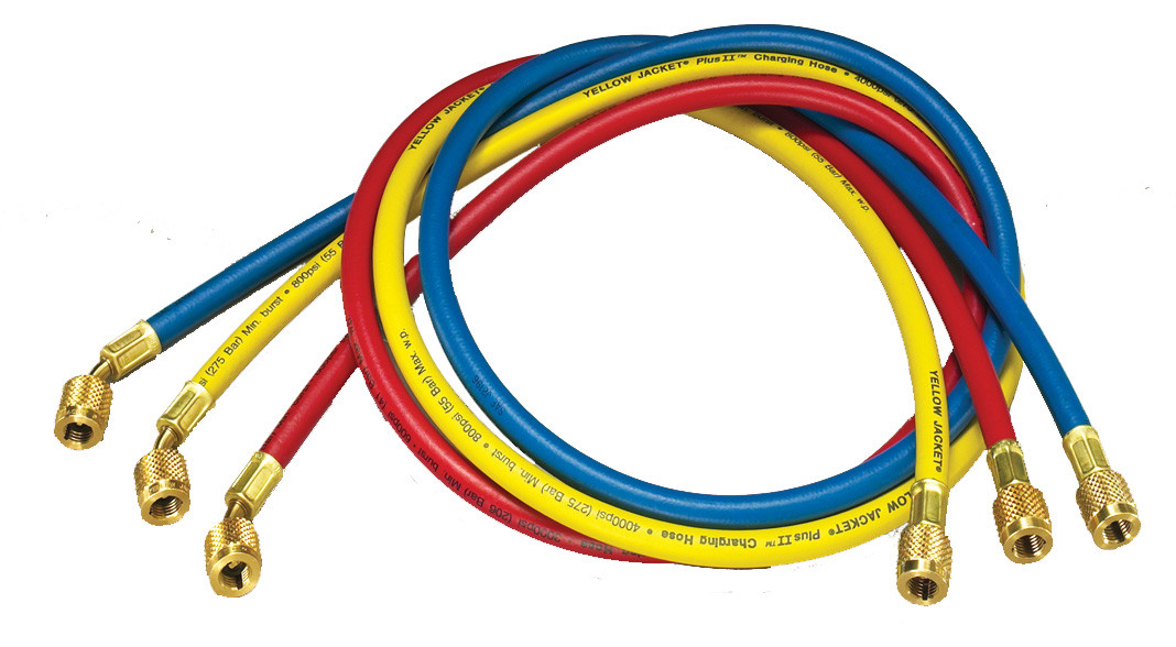 Yellow Jacket 21984 PLUS II 1/4" Double Barrier Charging Hose Set HAV ...
