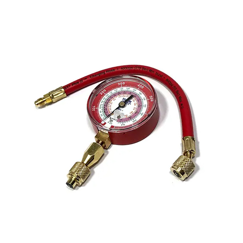 Yellow Jacket 40344 Single Test Red Pressure Gauge 3-1/8" (800psi, F ...