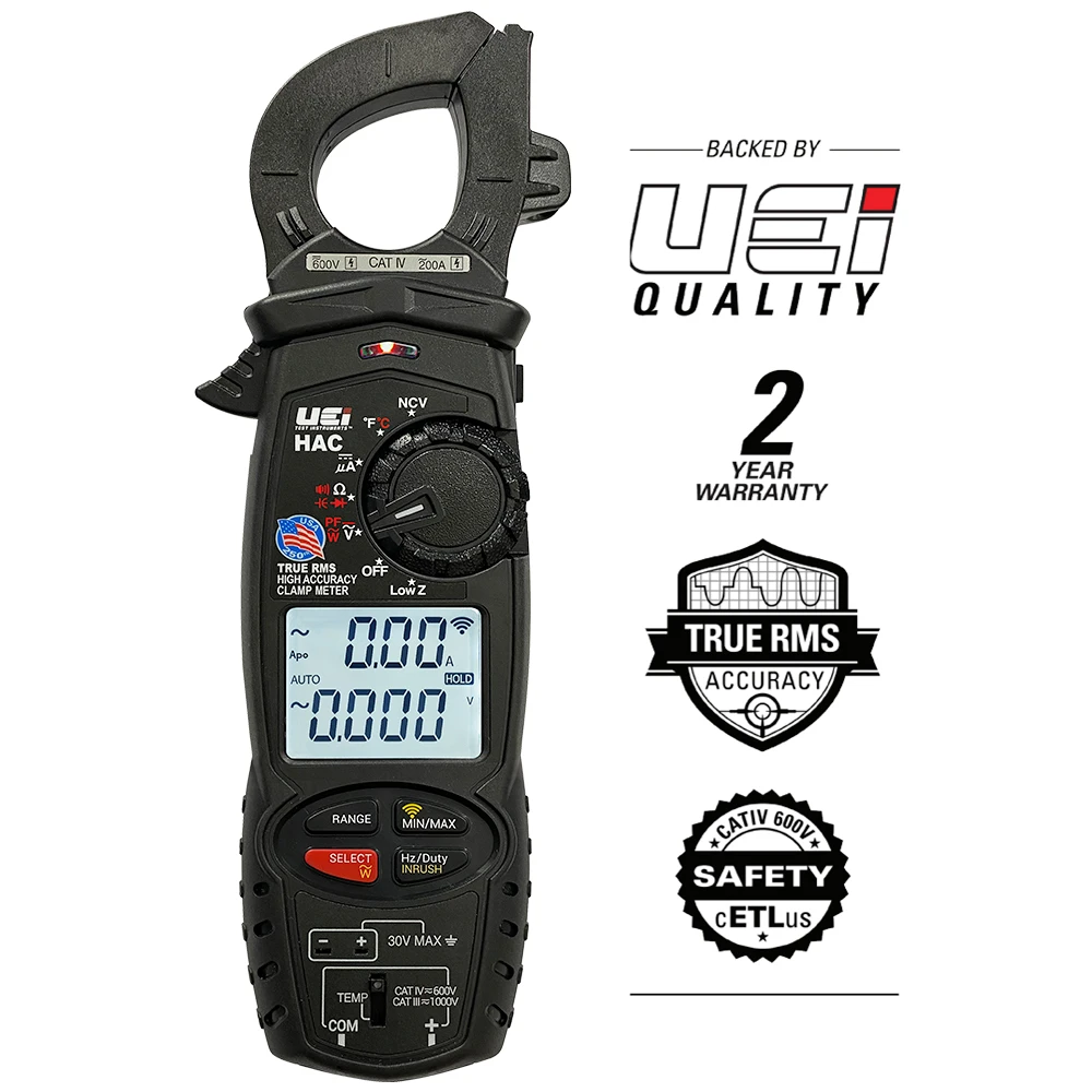 UEi HAC High Accuracy Clamp Meter, True RMS