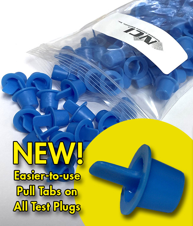 NCI 1/2" Center Pull Tapered Plastic Test Plug - Pack of 500