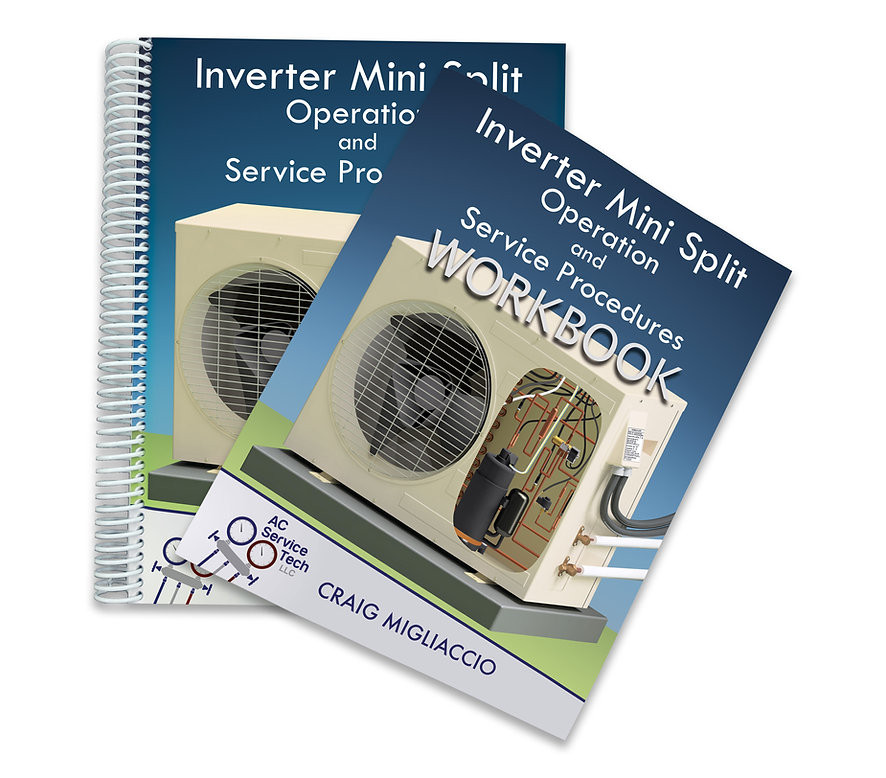 AC Service Tech Inverter Mini Split Operation Book and Workbook Bundle