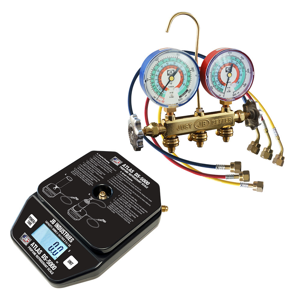JB PATRIOT 2-Valve Brass Manifold with DS-5000 ATLAS Propane Scale