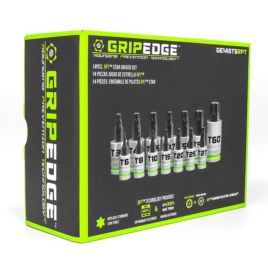 GripEdge 14-PC RPT Star Bit Socket Driver Set - TruTech Tools, Ltd.