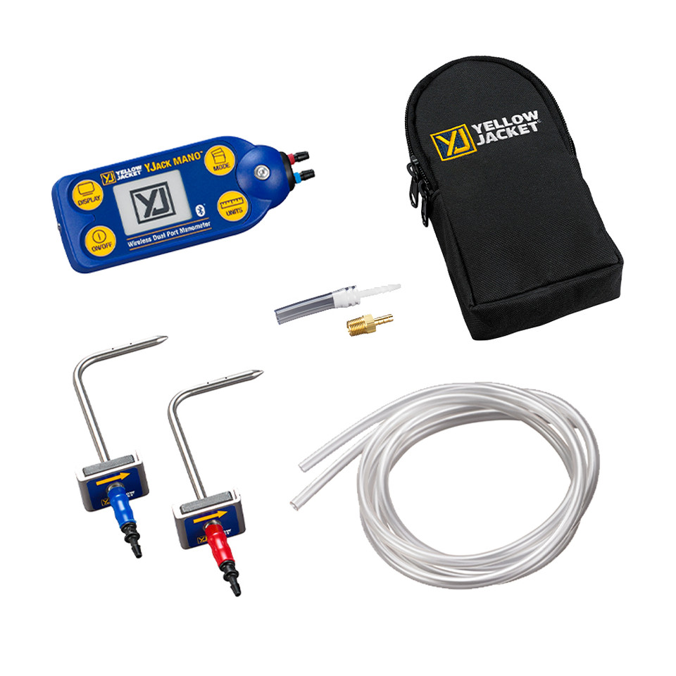 Yellow Jacket Complete Wireless Probe Kit with Manometer, Vacuum ...