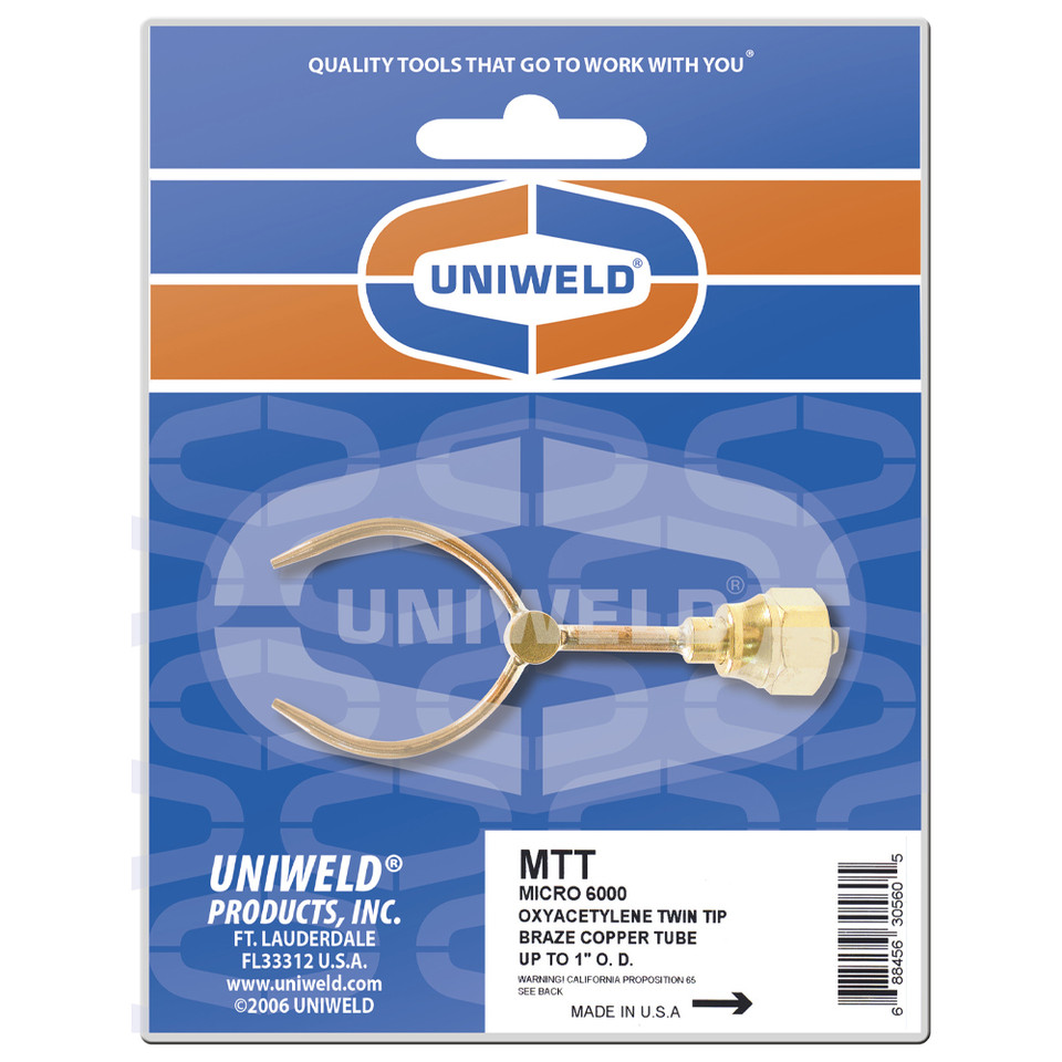 Uniweld MTT Micro 6000 Flexible Twin Brazing and Heating Tip, Brazes 1 ...