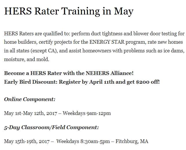 HERS Rater Training in May - TruTech Tools, Ltd.