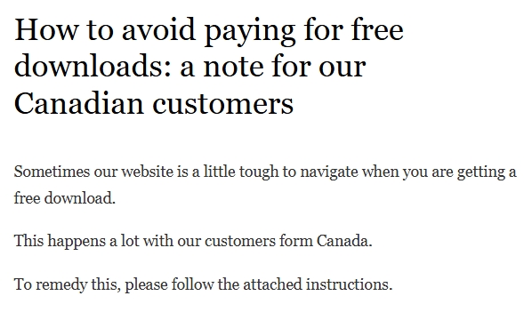 How to avoid paying for free downloads: a note for our Canadian ...