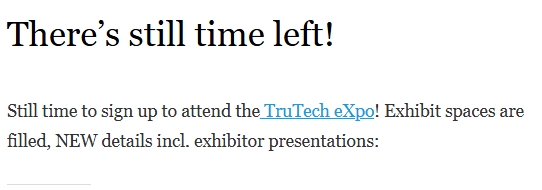 There's still time left! - TruTech Tools, Ltd.
