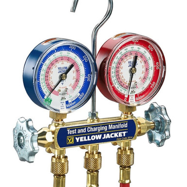 Yellow Jacket 42201 Series 41 2-Valve Refrigerant Manifold 3-1/8 ...