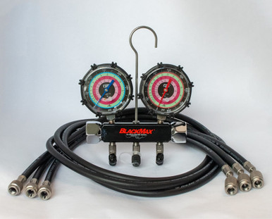 CPS BlackMax 2 Valve A2L Manifold 3-1/8" Gauges for R-454B, R-32, and R ...