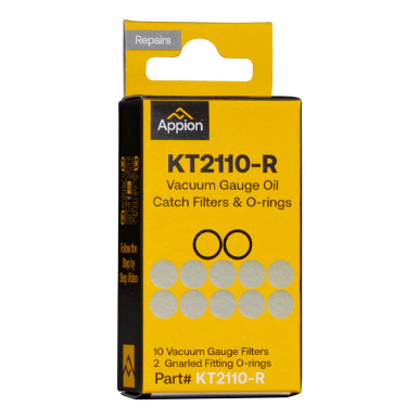 Appion KT2110-R AV760 Vacuum Gauge Oil Catch Filters & O-Ring Kit (10 Pack)