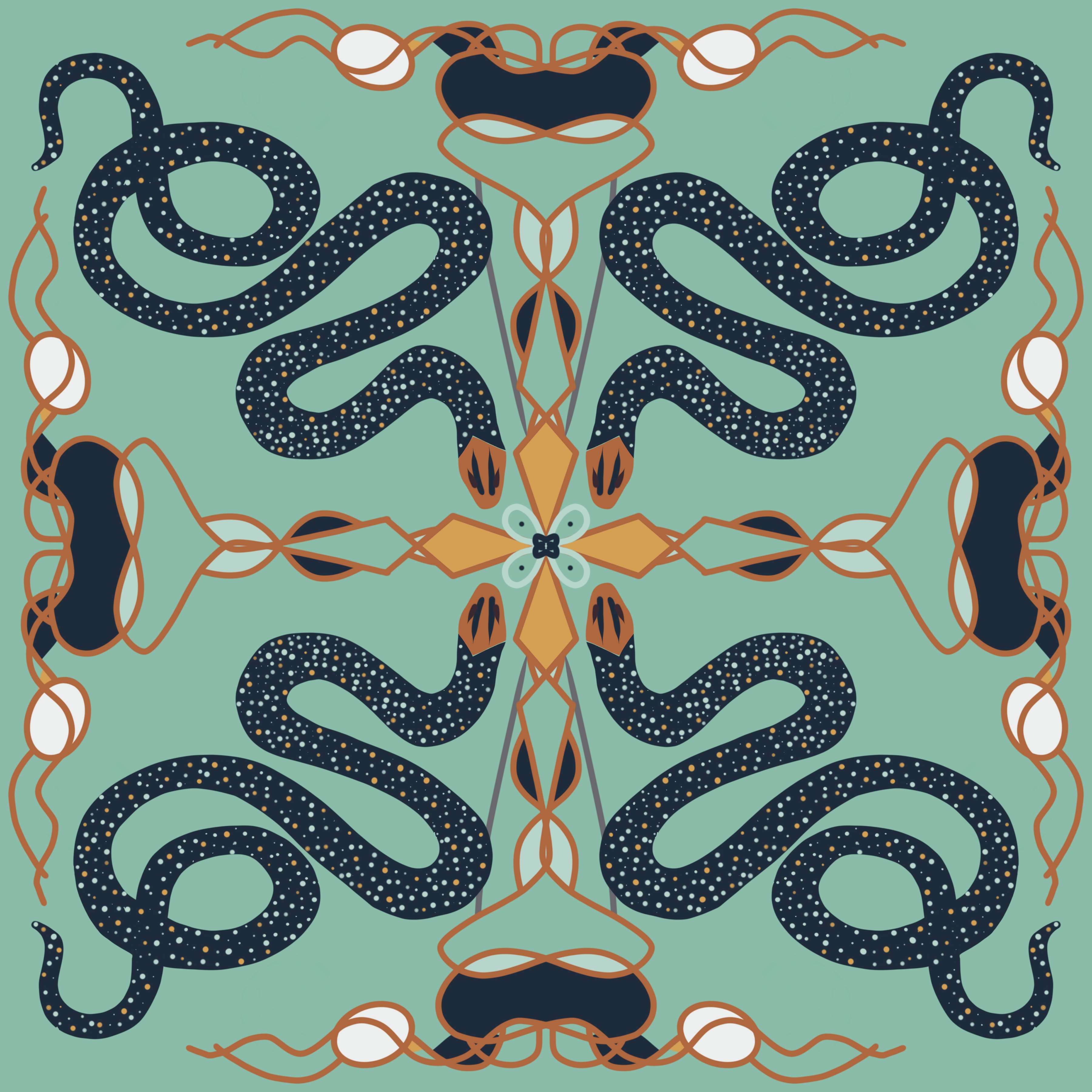 Speckled Racer (Drymobius margaritiferus) - Giddyup Art Studio