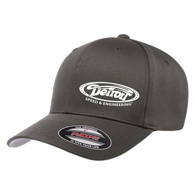 Detroit Speed & Engineering - White Logo Curved Bill FlexFit Hat - Dark ...