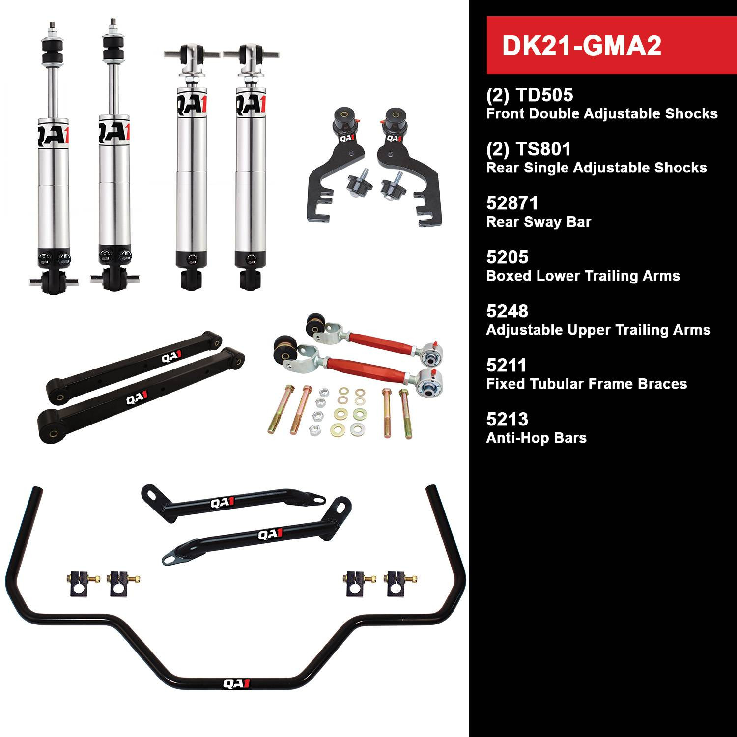 DK22-GMA2 Level 2 Full Vehicle Drag Kit, 68-72 GM A-Body, W/ Shocks - QA1