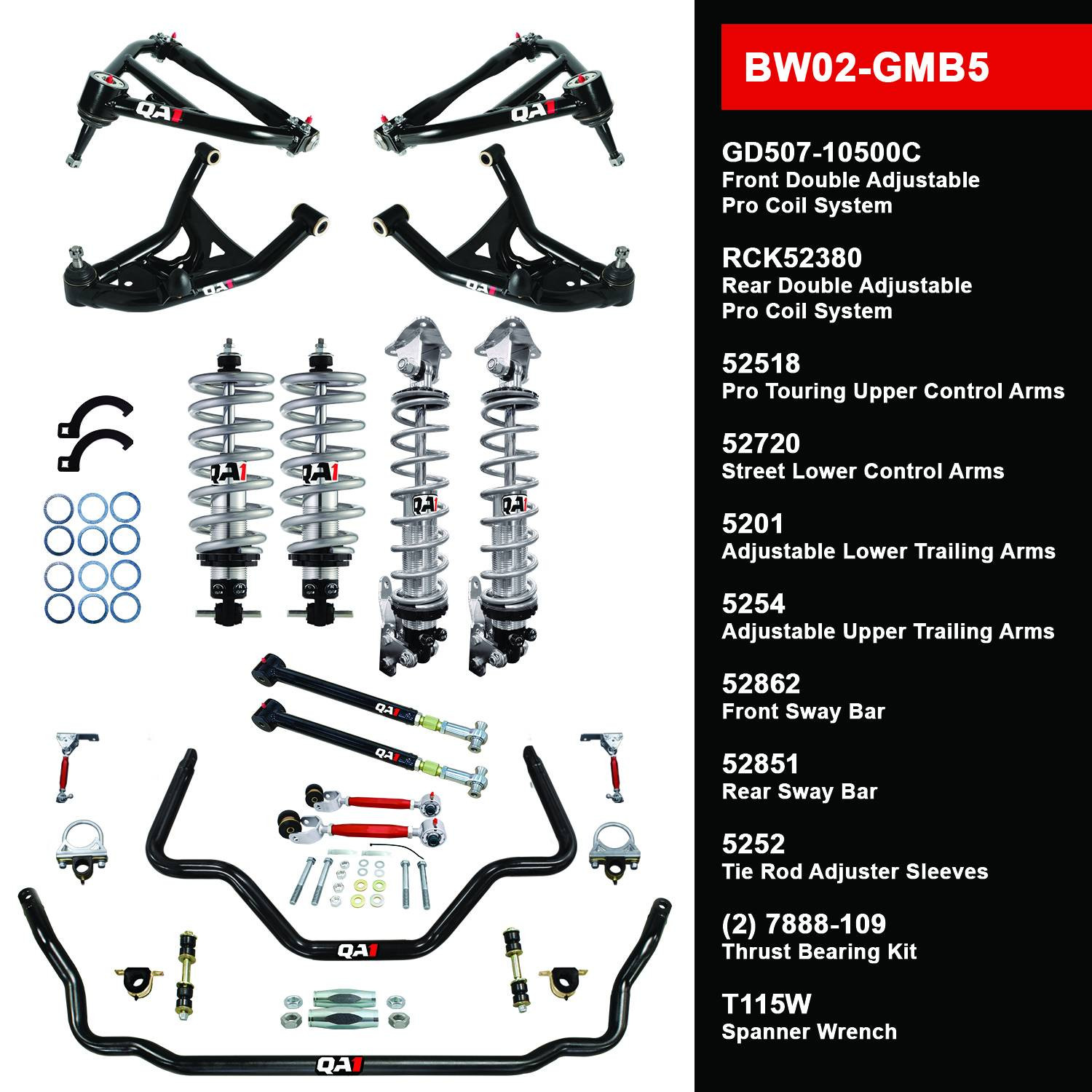 BW02-GMG1 Level 2 Big Wheel Suspension Kit, 78-88 GM G-Body - QA1