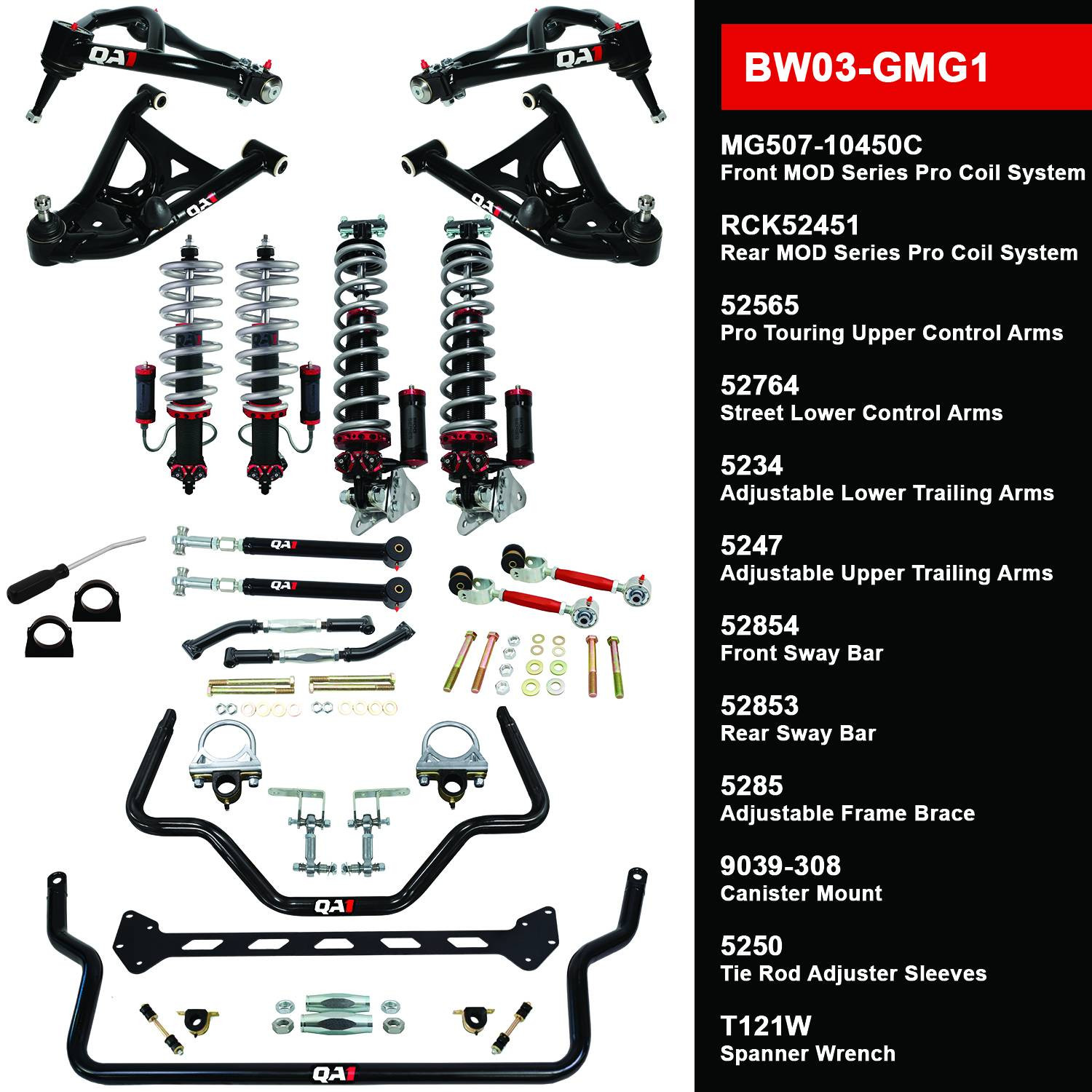BW03-GMB4 Level 3 Big Wheel Suspension Kit, 71-76 GM B-Body - QA1