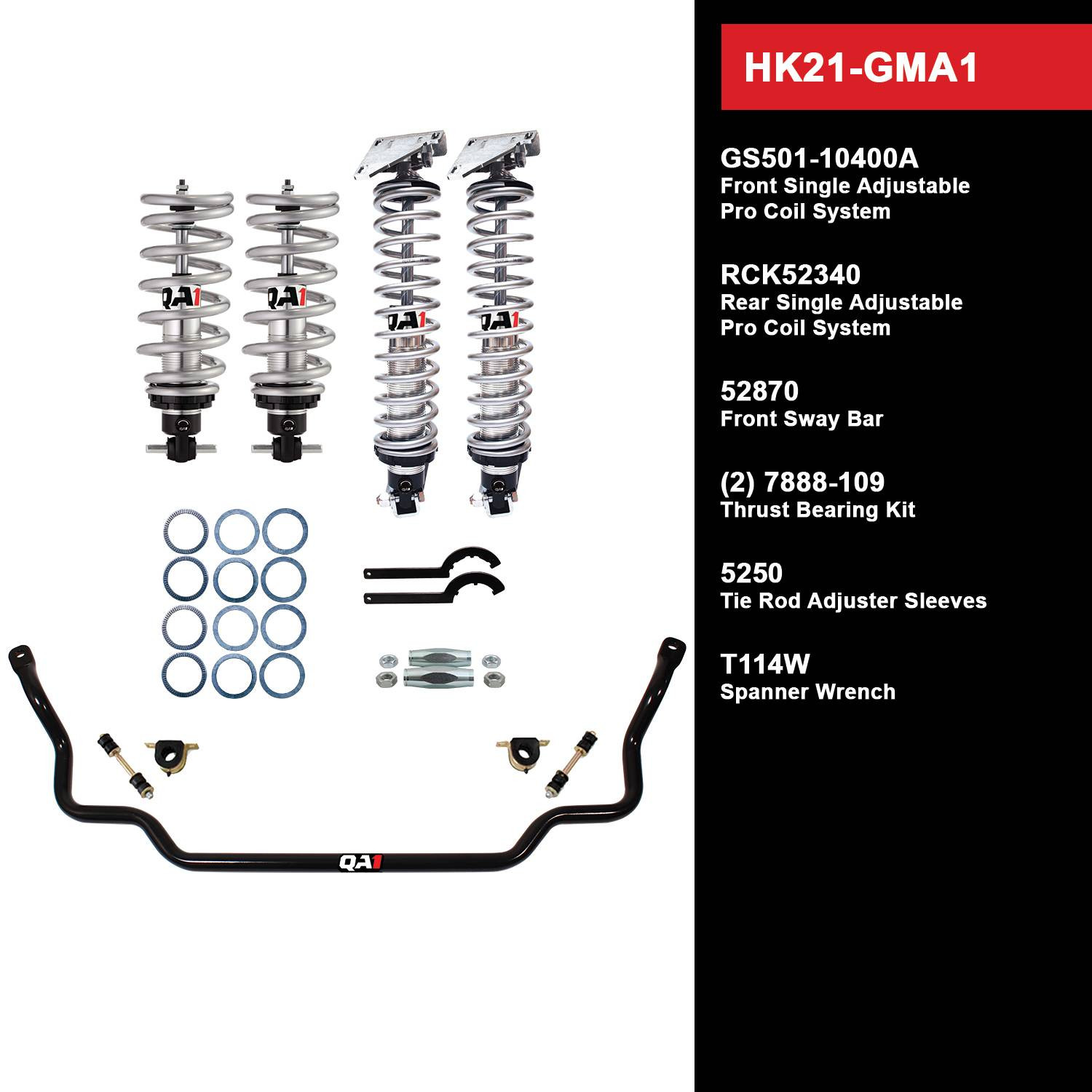 HK22-GMA1 Level 2 Full Vehicle Handling Kit, 64-67 GM A-Body, W/ Shocks ...