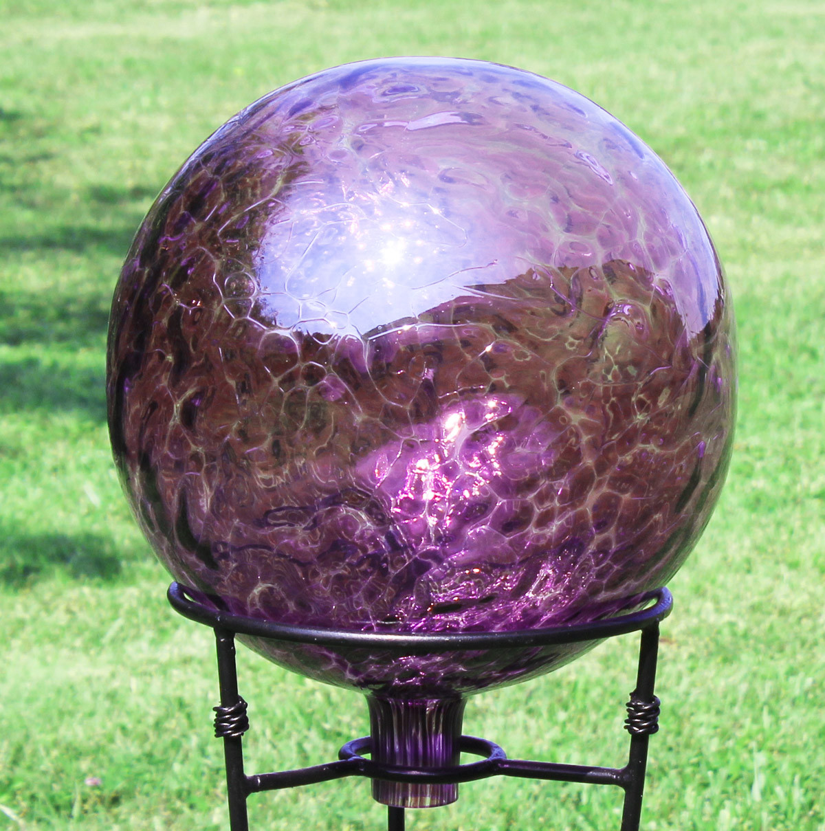 Pink Marbled Gazing Ball, Glass 12 Inch - Kugel House
