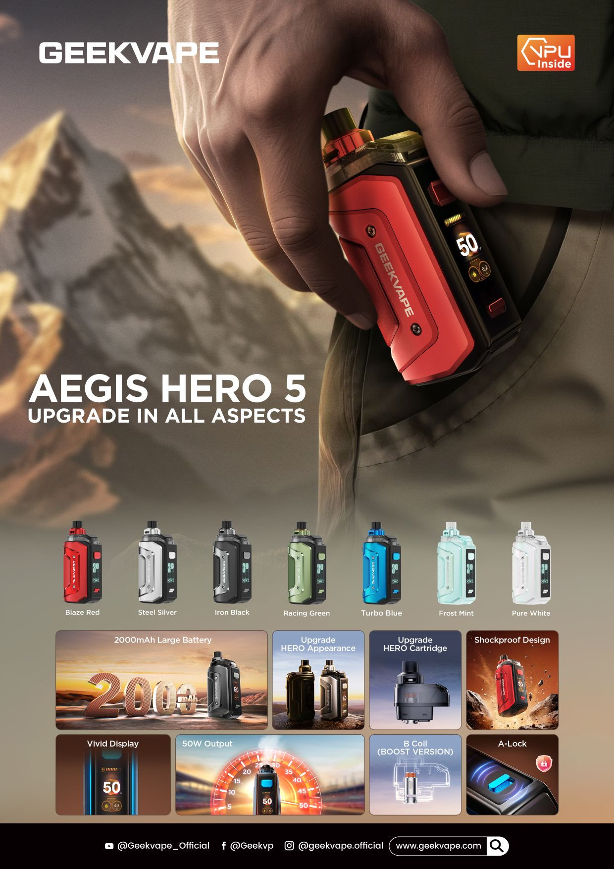 Geek Vape Aegis Hero 5 Pod System Kit - Cloud City Vapes