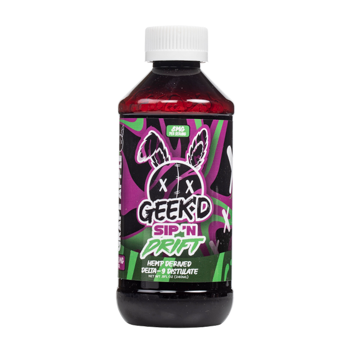 Geek’d Sip ‘n Drift Hemp Derived Water Soluble Delta Syrup 8 fl. Oz ...