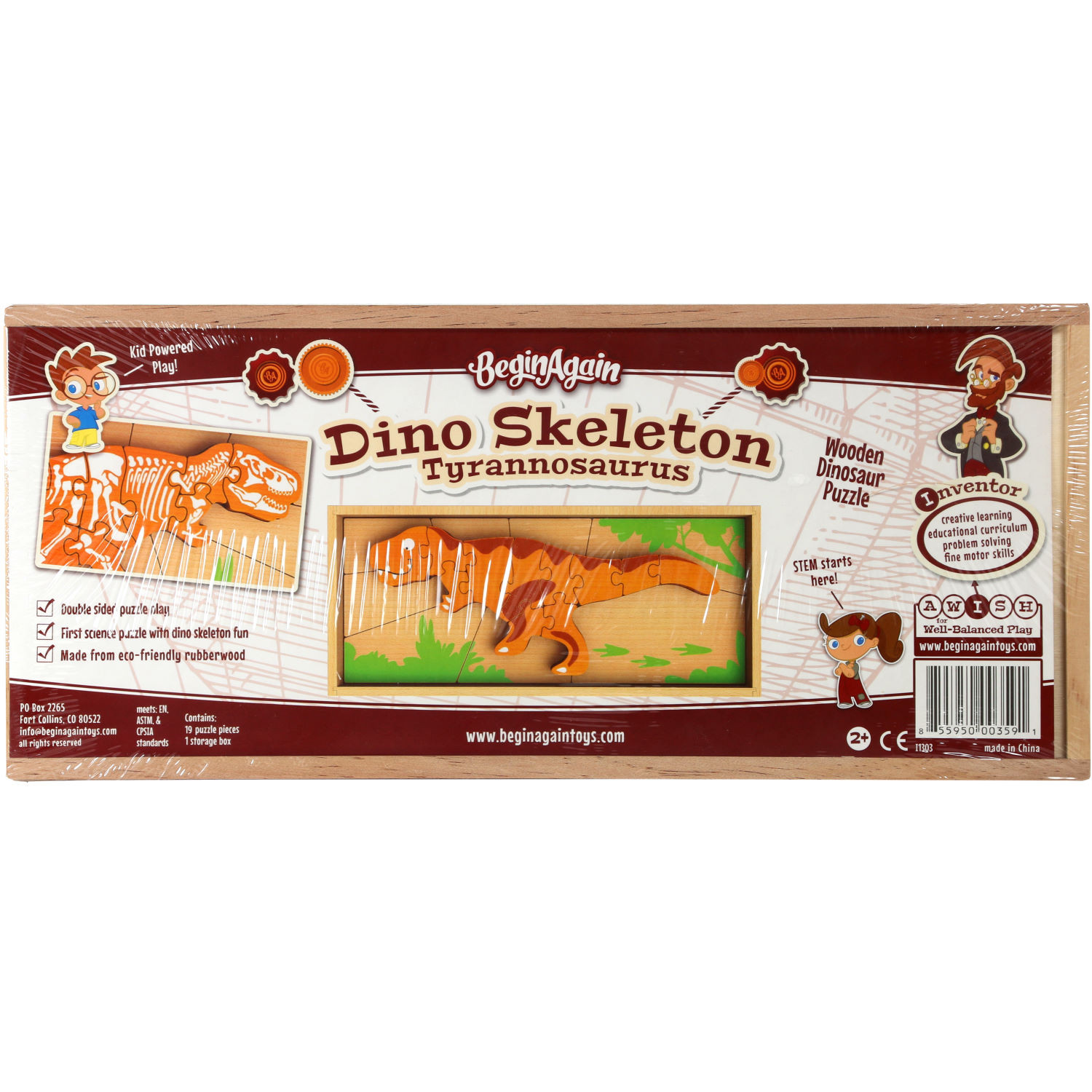 Dino Skeleton Wooden Puzzle - Tyrannosaurus - MACkite
