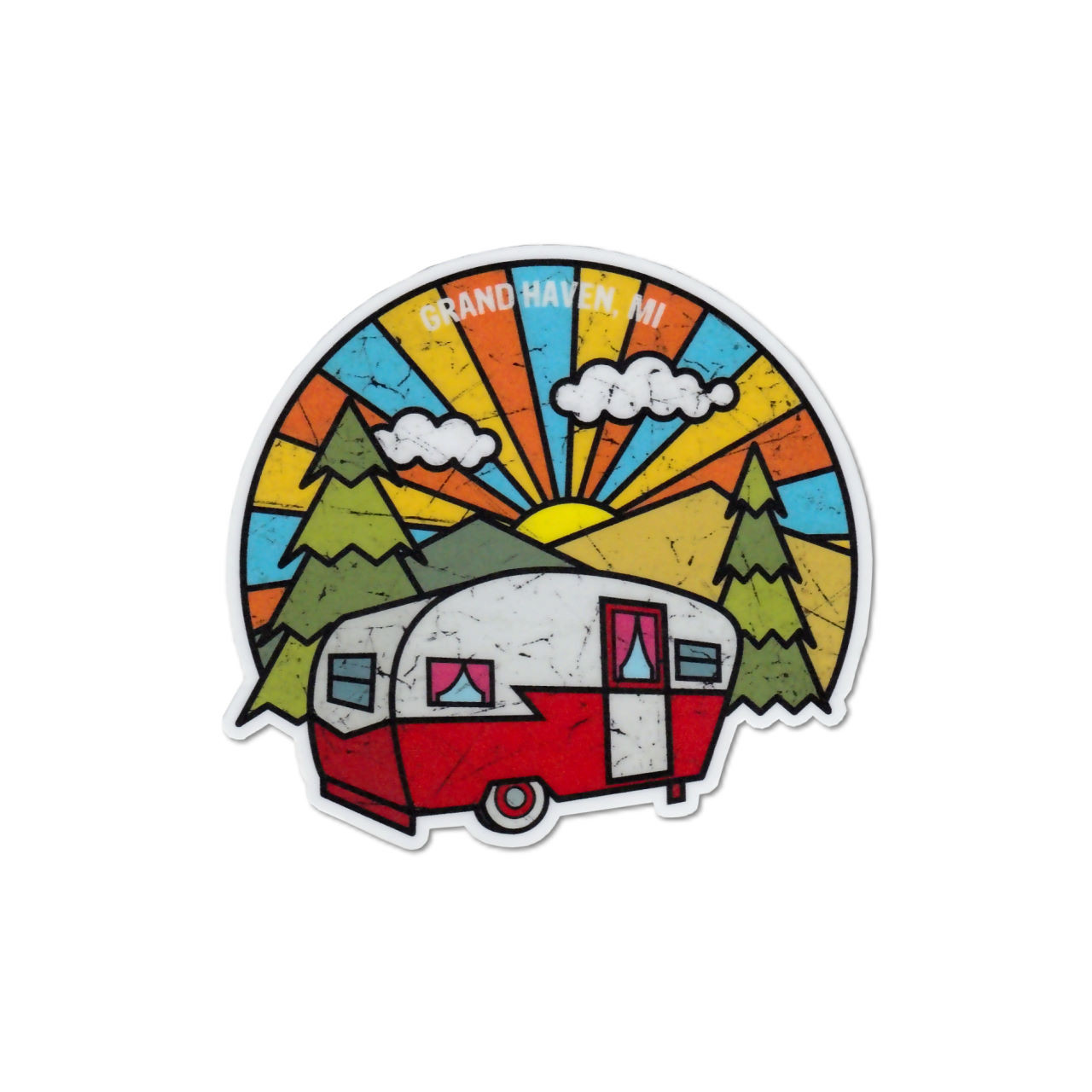 Radial Sun Camper Sticker - MACkite
