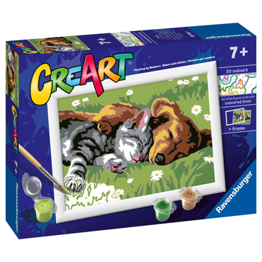 CreArt Paint by Numbers - Sleeping Cat and Dog - MACkite