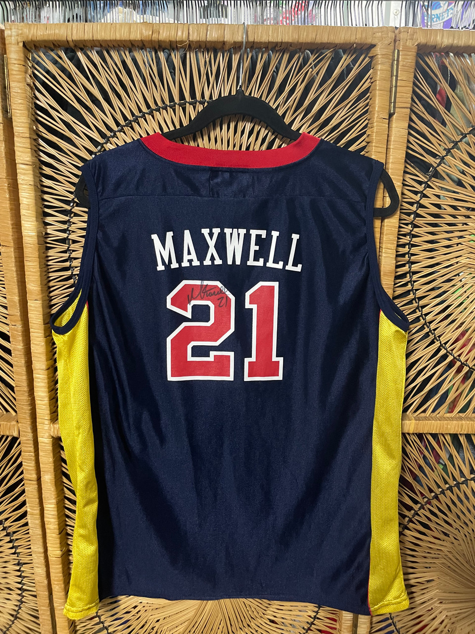 Y2K 2001 WNBA Indiana Fever Monica Maxwell #21 Signed Blue Jersey Size ...