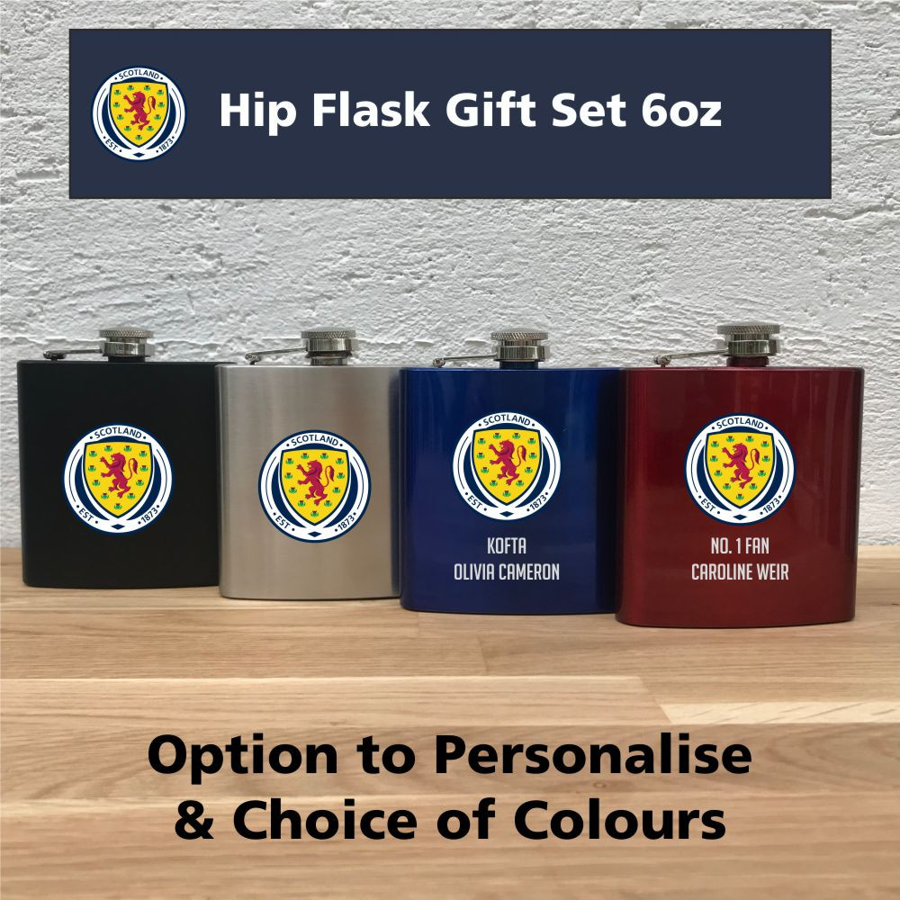 Personalised Scotland Hip Flask Gift | Tartan Army Fan Gift