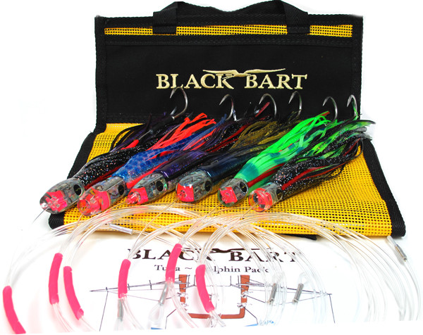 Black Bart Tuna/Dolphin Rigged Lure Pack Single Hooks - Alltackle.com