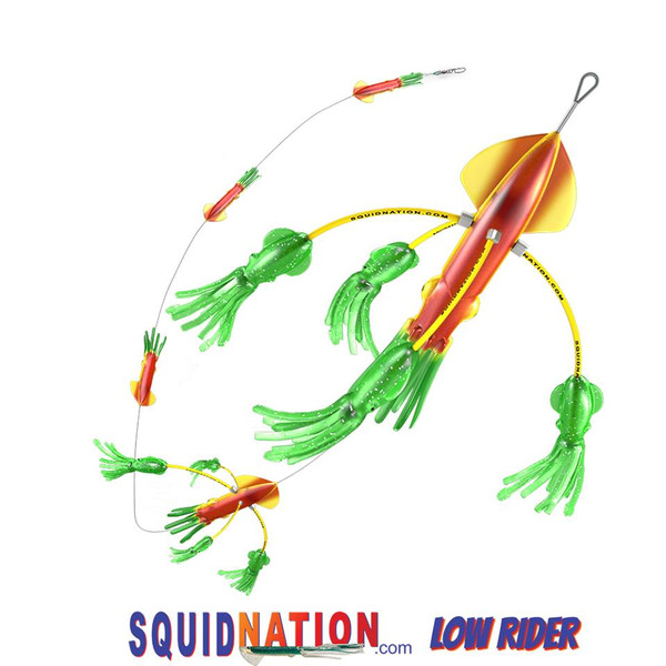 Squidnation Low Rider Flippy Floppy Chain Rasta Green - Alltackle.com