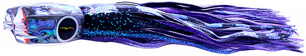 Black Bart Hot Breakfast Marlin Lure-Black Purple Split/Purple Fleck