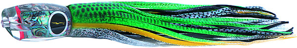 Black Bart Hot Breakfast Marlin Lure-Green Dot/Black Dot