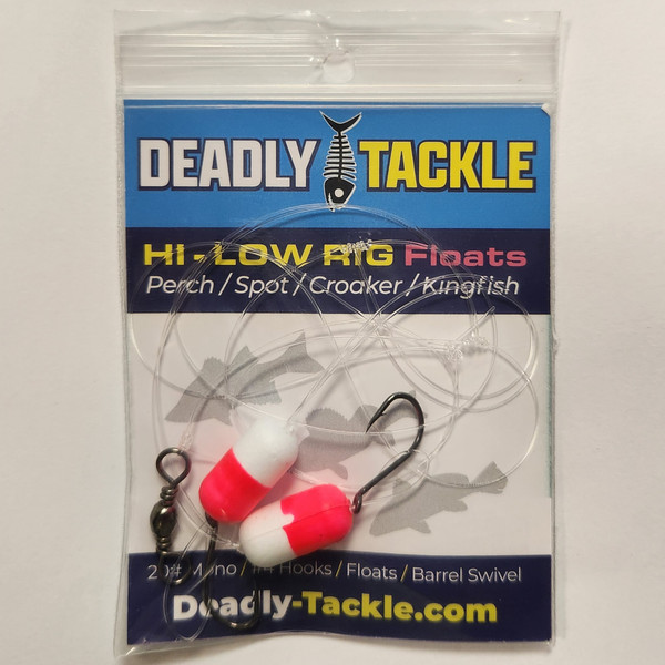Deadly Tackle Hi-Low Rig w/ Floats - 6 Pack
