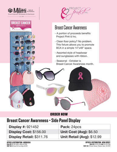 Breast Cancer Awareness Side Panel Display - 24pcs