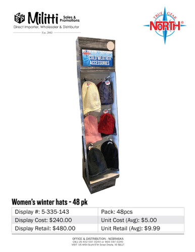 Women's Winter Hat Shipper - 48pcs