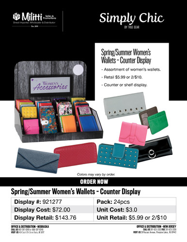 Spring/Summer Women's Wallets Counter Display - 24pcs