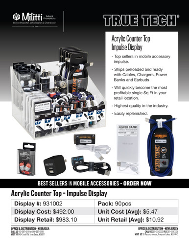 Acrylic Counter Top Impulse Display - 90pcs