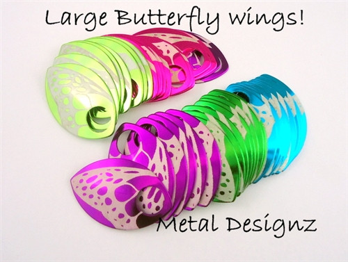 Butterfly Engraved Premuim Large Scales -pair - Metal Designz