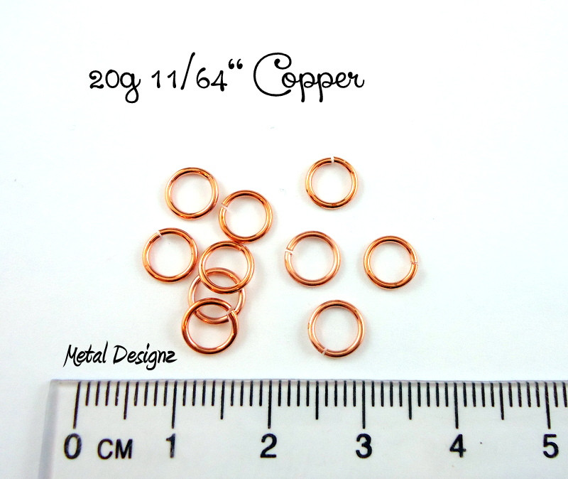Copper Jump Rings 20 Gauge 11/64" id. - Metal Designz