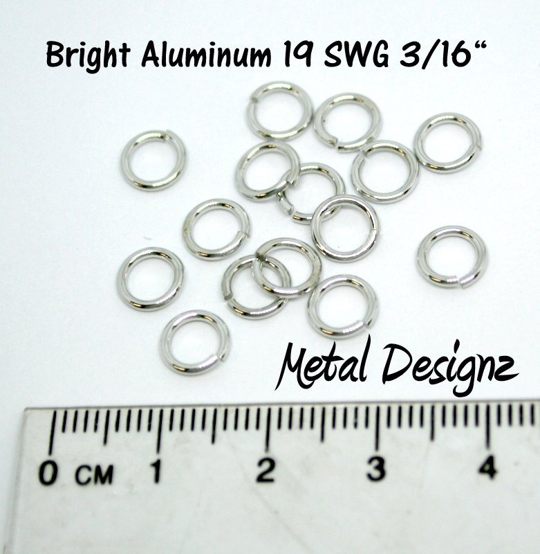 Jump Rings - Bright Aluminum - 19 SWG Gauge - Metal Designz