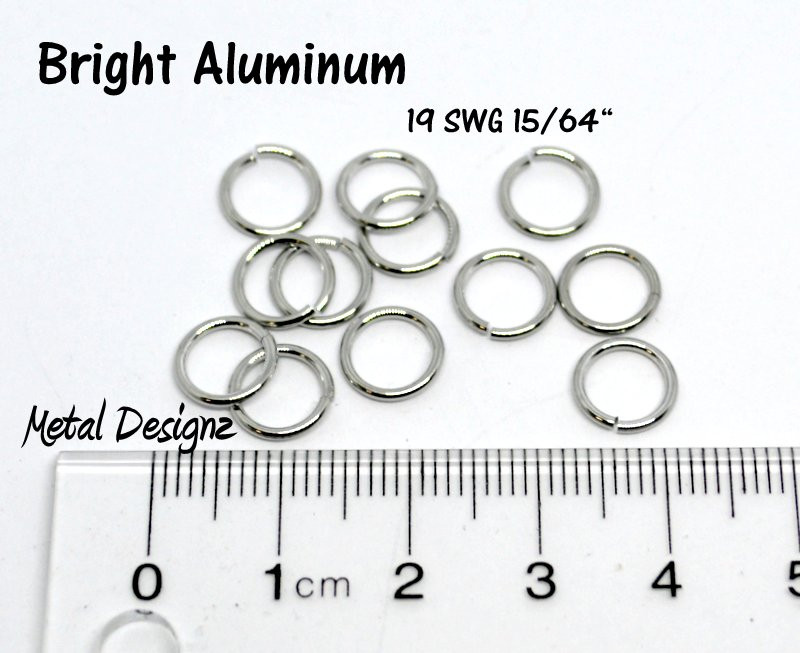 Jump Rings - Bright Aluminum - 19 SWG Gauge - Metal Designz
