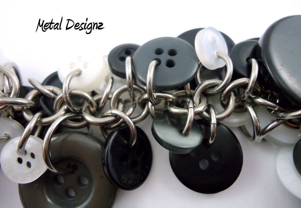 Shaggy Buttons kit - do it yourself jewllery making pendant chainmail