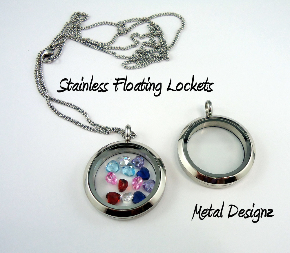 Floating Stainless Steel Lockets - On a Stainless Chain. - Metal Designz