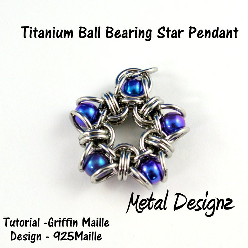 Titanium Ball Star Pendant Kit - GriffinMaille Kit - No Tutorial ...