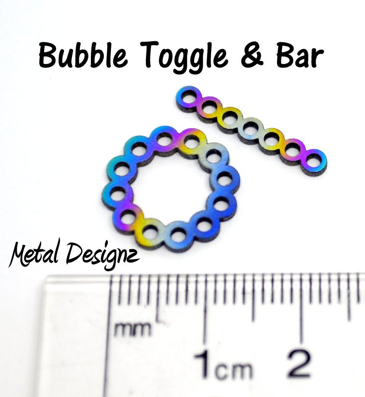 Laser Cut Titanium Toggle - Bubble Toggle with Bar - Metal Designz